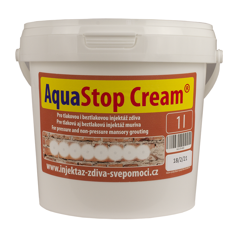 AquaStop Cream® - kbelík 1 l | Krémová injektáž zdiva svépomocí